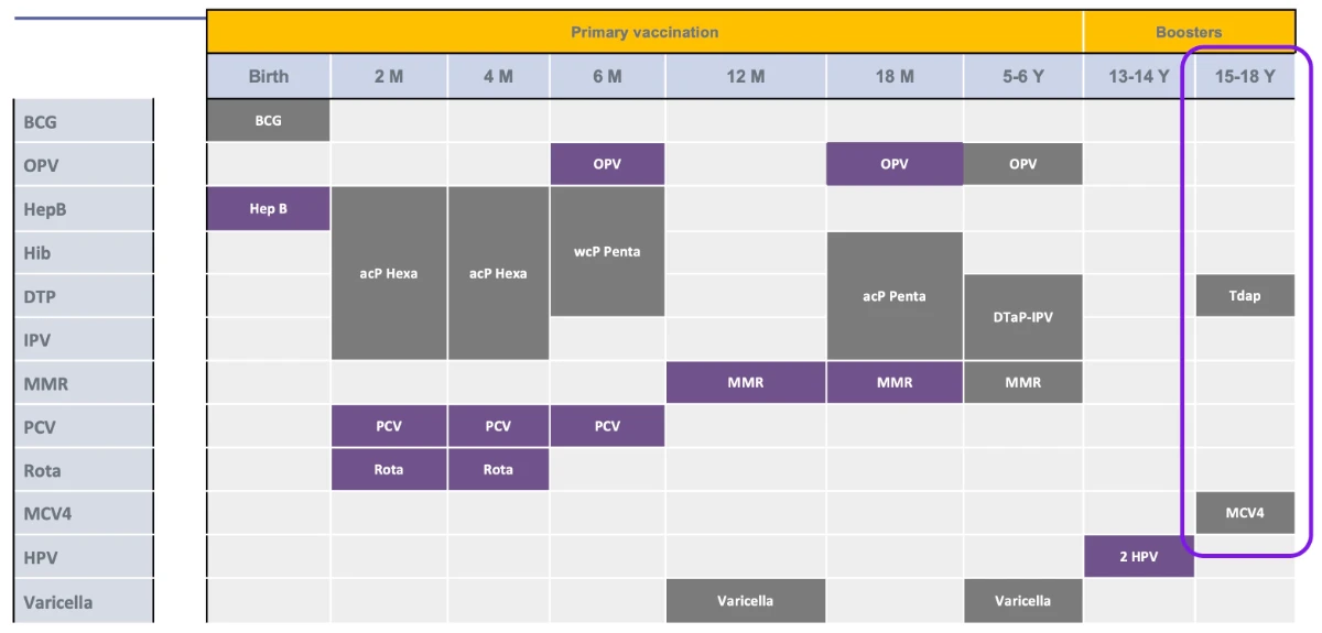 Impact of Meningococcal vaccination (ACWY) in adolescents